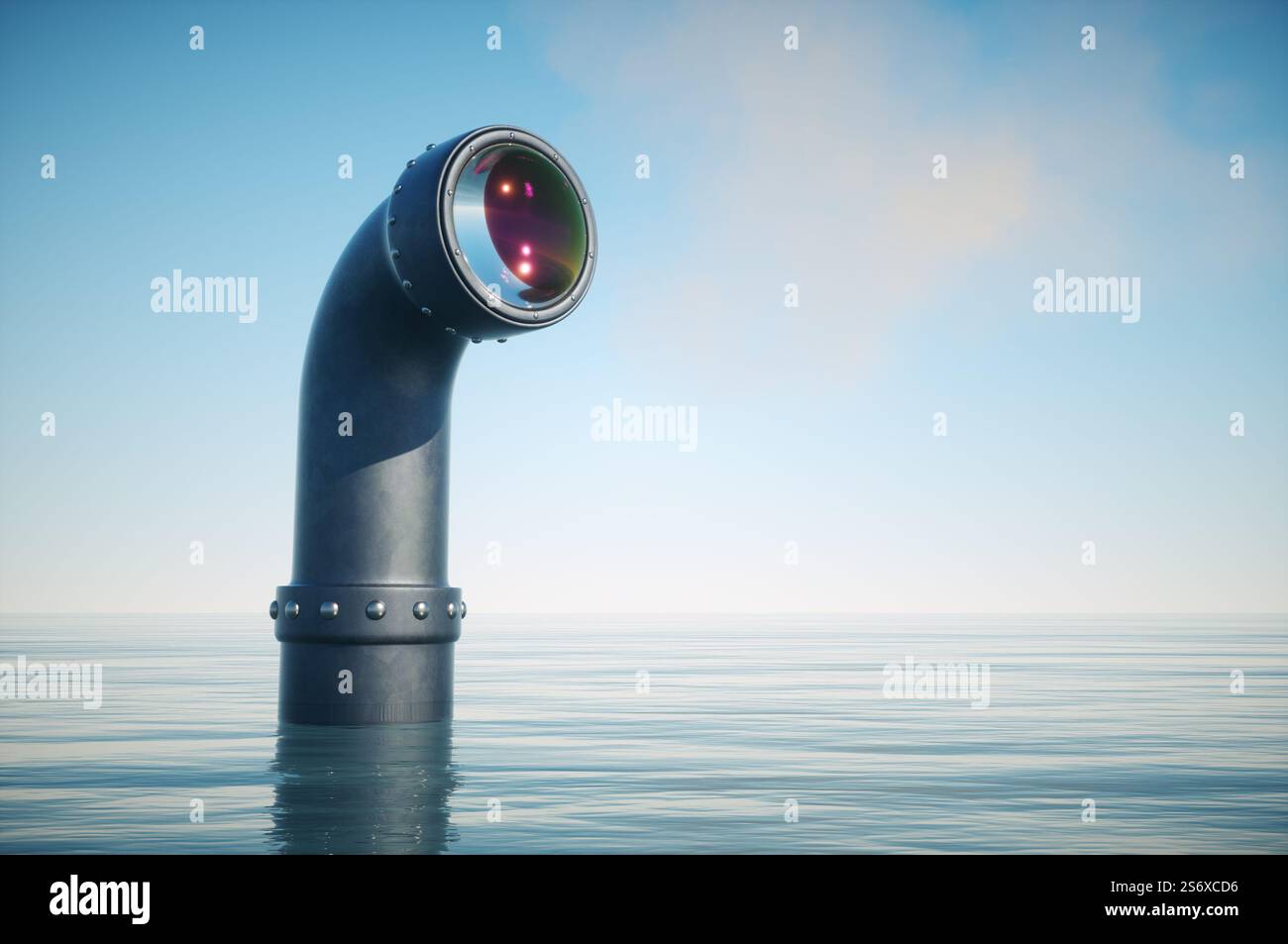 Periscope above the water. This is a 3d render illustration Stock Photo ...