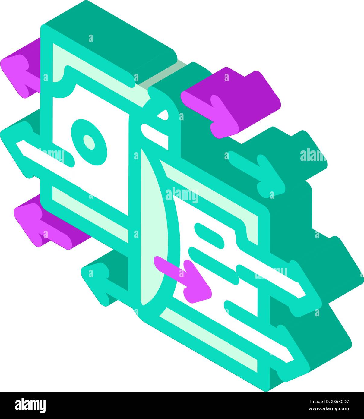 transfer money isometric icon vector. transfer money sign. isolated ...