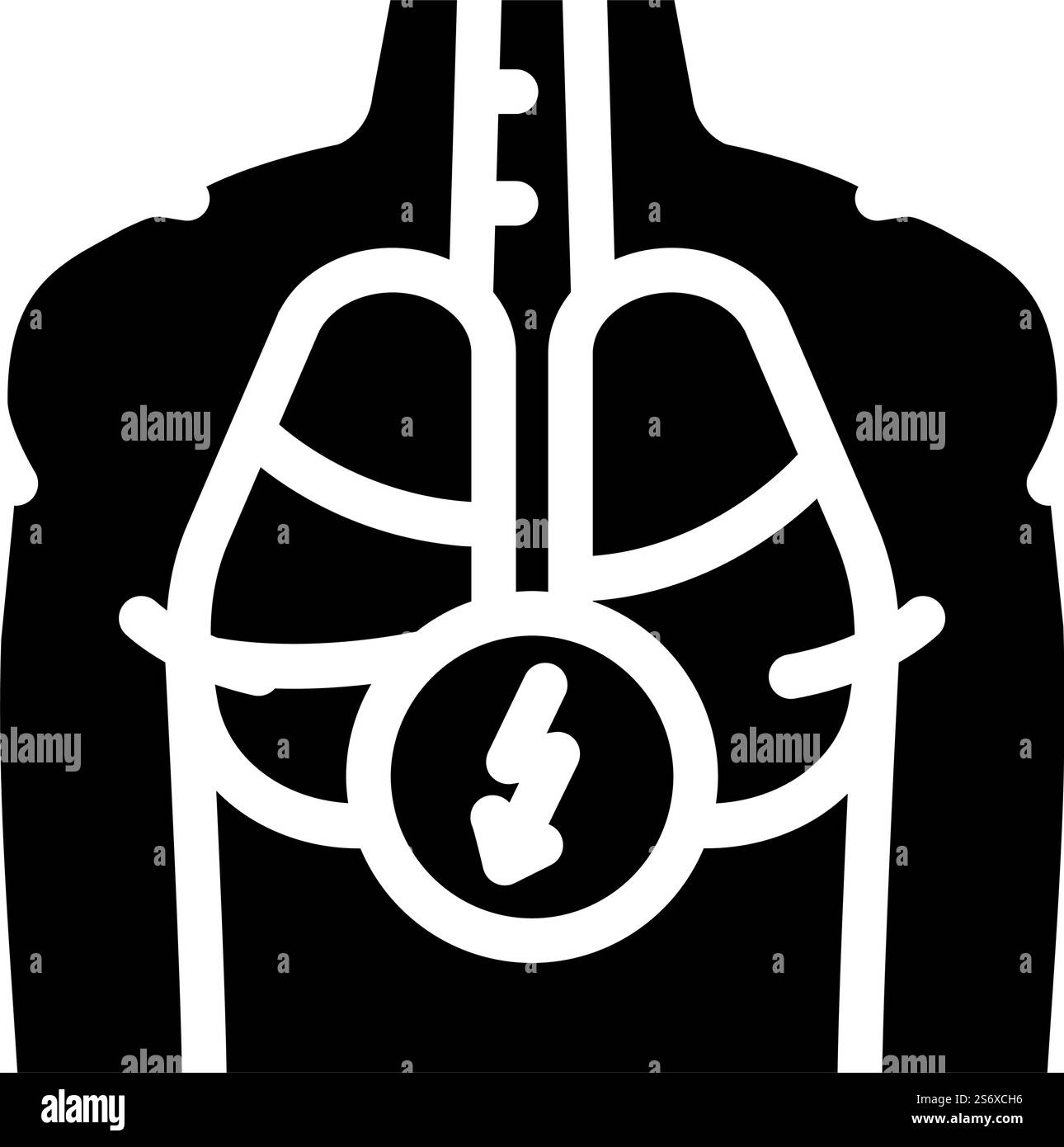 pain in lungs glyph icon vector. pain in lungs sign. isolated contour ...