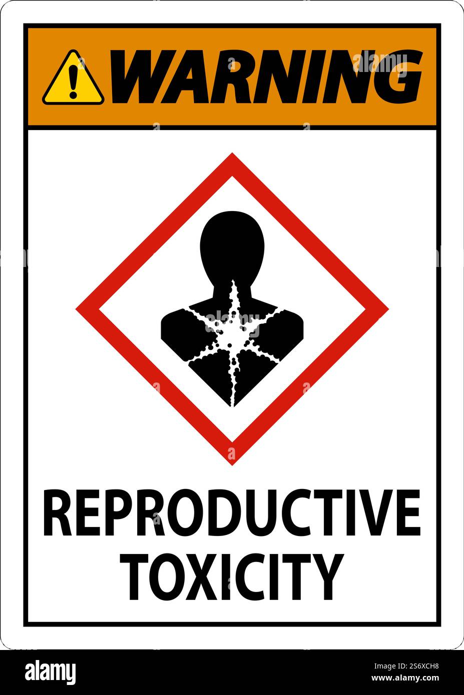 Warning Reproductive Toxicity GHS Sign On White Background Stock Vector ...