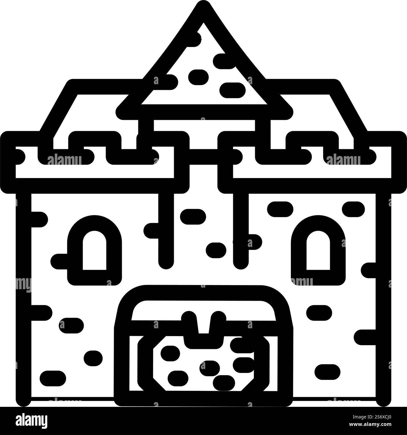 treasure castle line icon vector. treasure castle sign. isolated ...