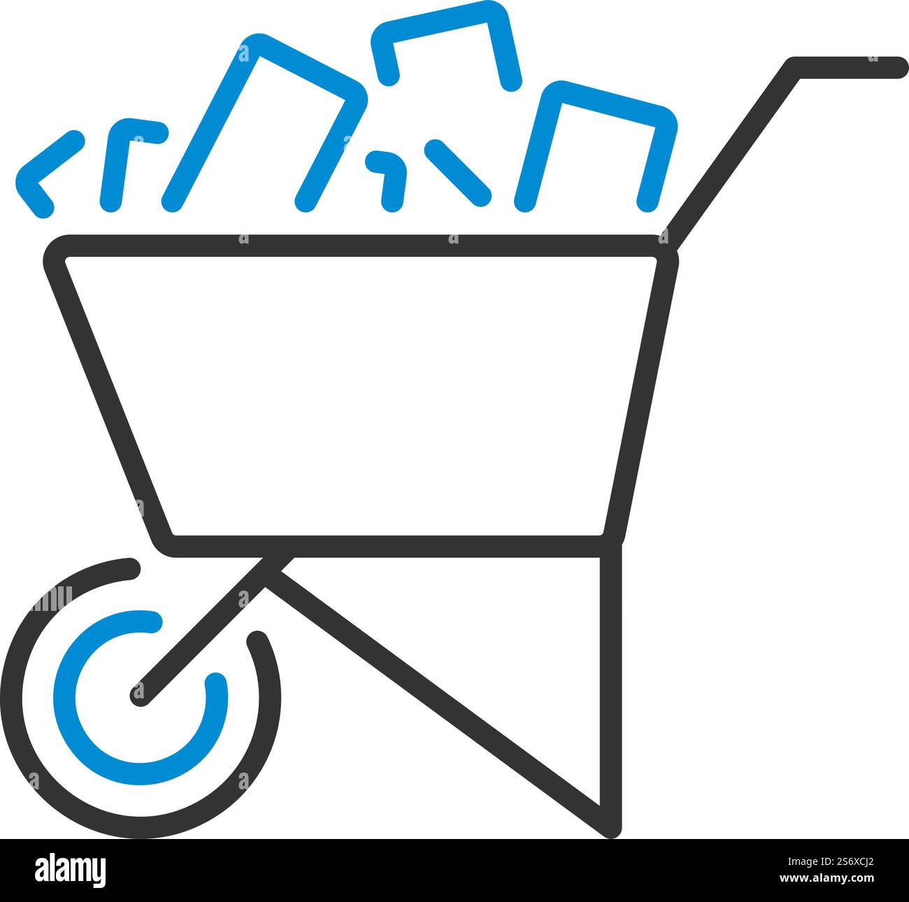 Icon Of Construction Cart. Editable Bold Outline With Color Fill Design ...
