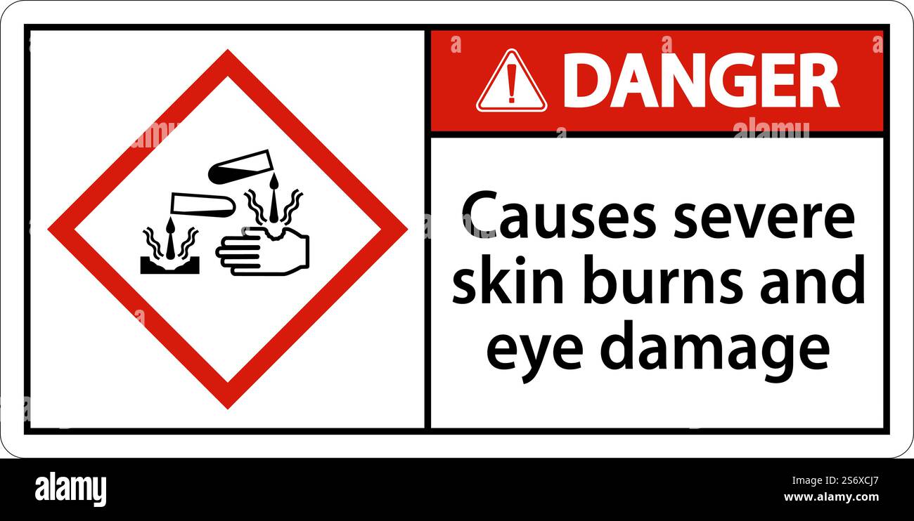 Danger Causes Severe Skin Burns Eye Damage GHS Sign Stock Vector Image ...