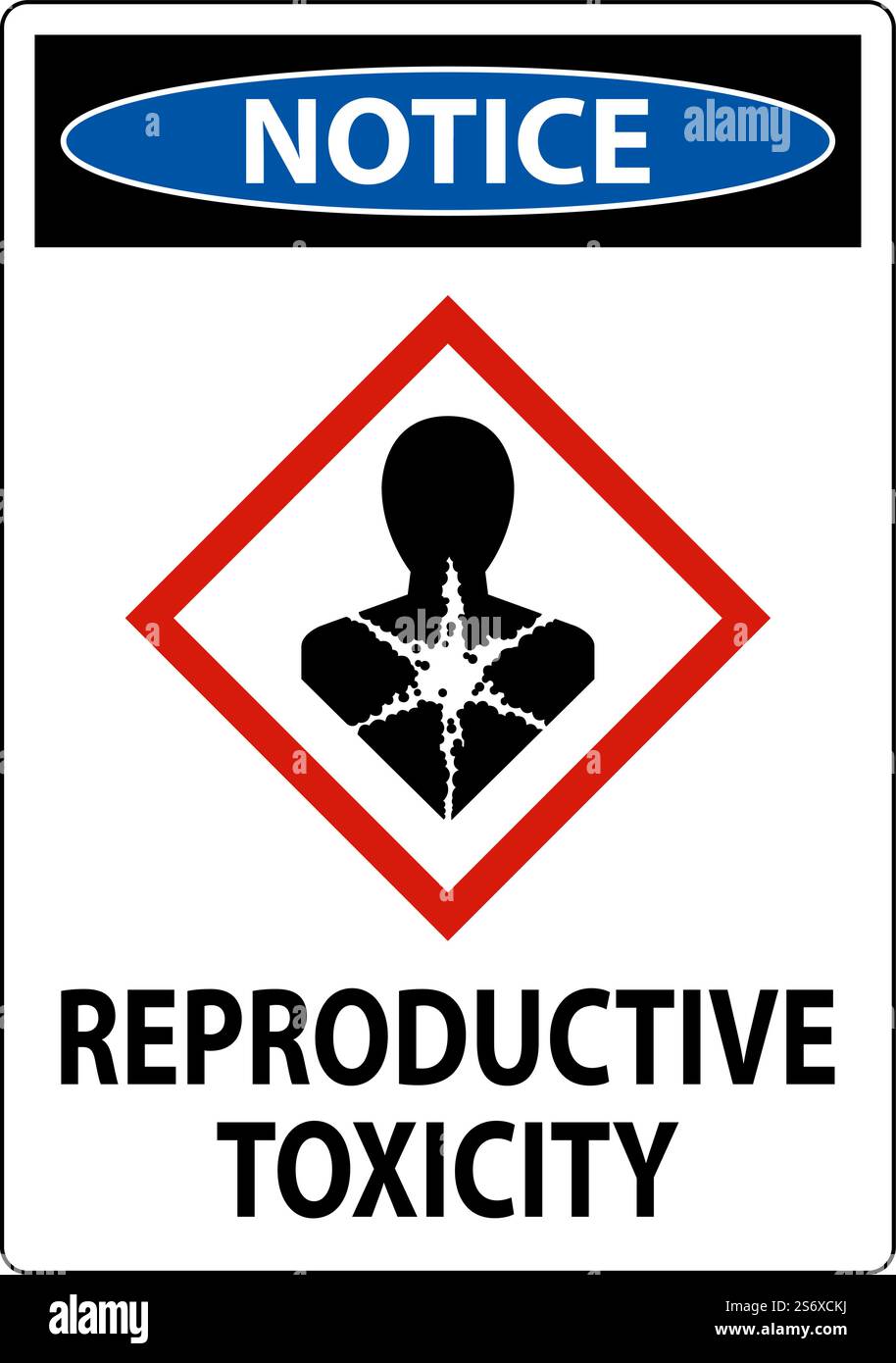 Notice Reproductive Toxicity GHS Sign On White Background Stock Vector ...
