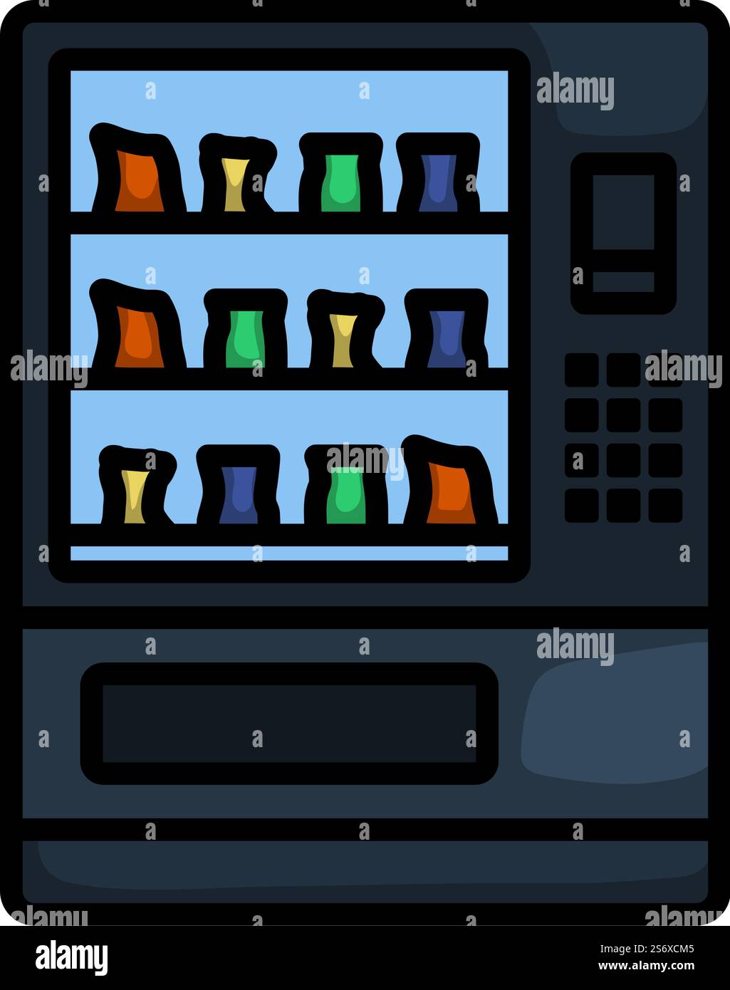 Icon Of Food Selling Machine. Editable Bold Outline With Color Fill ...