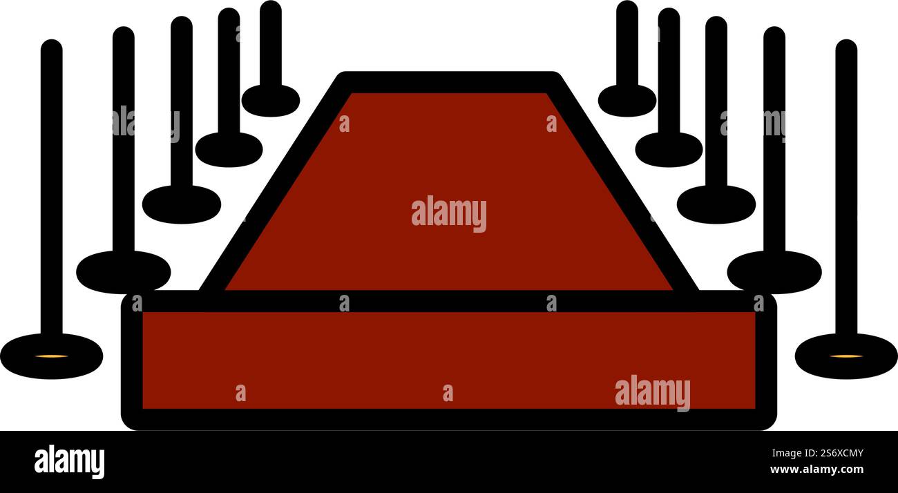 Red Carpet Icon. Editable Bold Outline With Color Fill Design. Vector ...