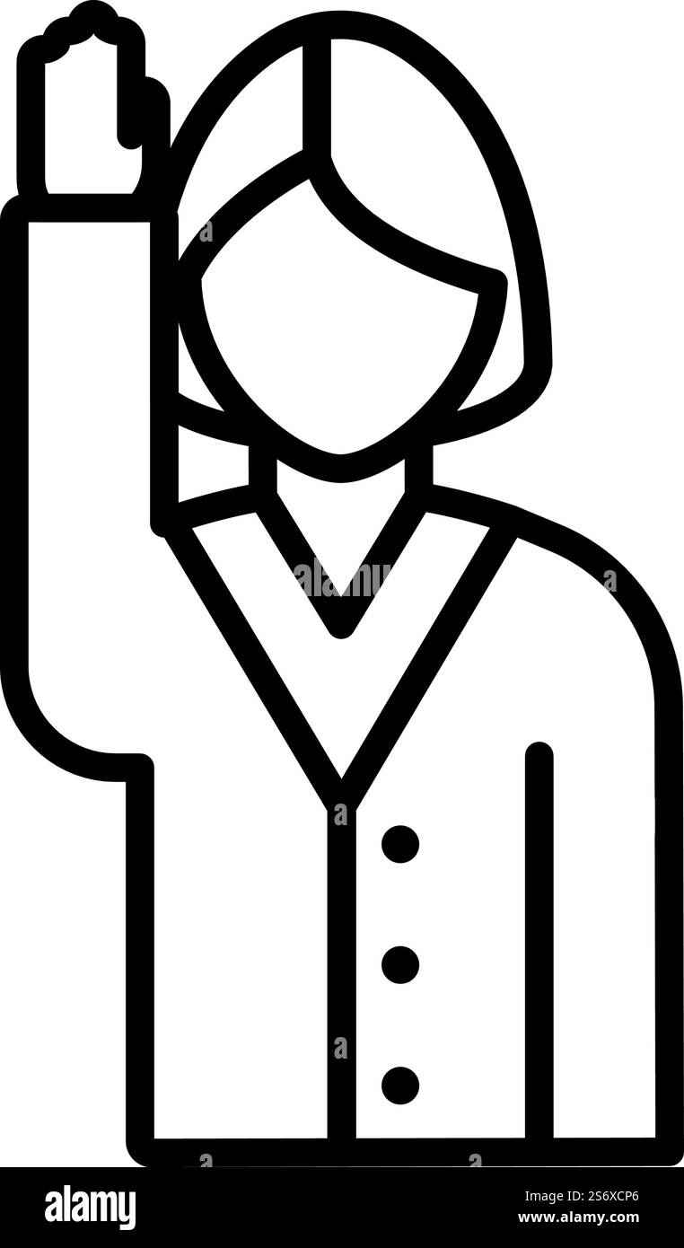 Voting Lady Icon. Bold outline design with editable stroke width ...