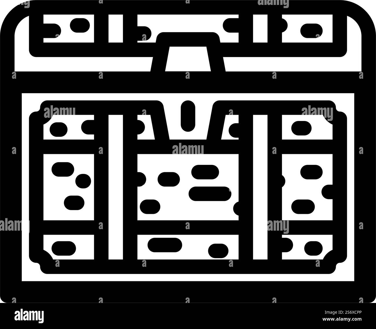 chest with treasure line icon vector. chest with treasure sign ...