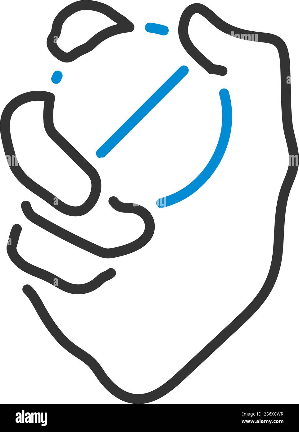 Hand Holding Cricket Ball Icon. Editable Bold Outline With Color Fill ...