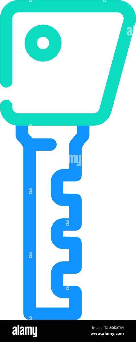 ancient key color icon vector. ancient key sign. isolated symbol ...