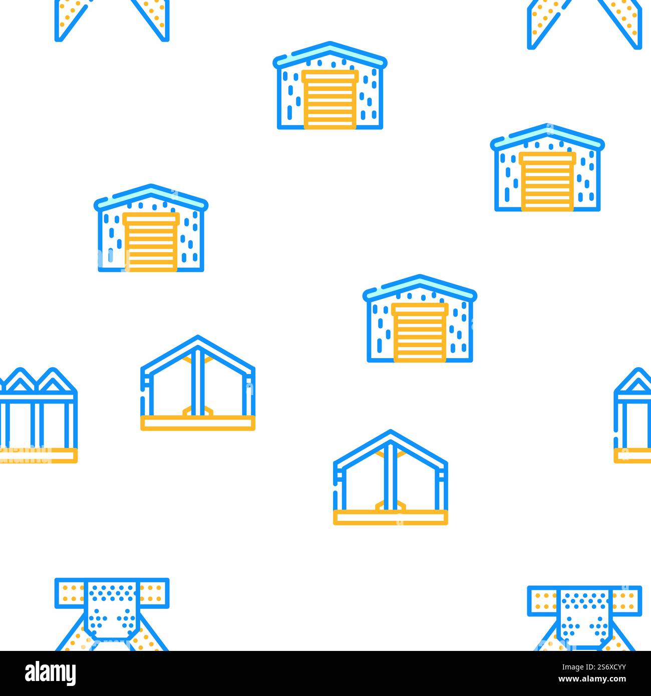 Self-framing Metallic Building Vector Seamless Pattern Color Line ...