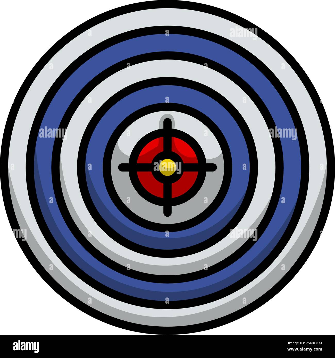 Target With Dart In Center Icon. Editable Bold Outline With Color Fill ...
