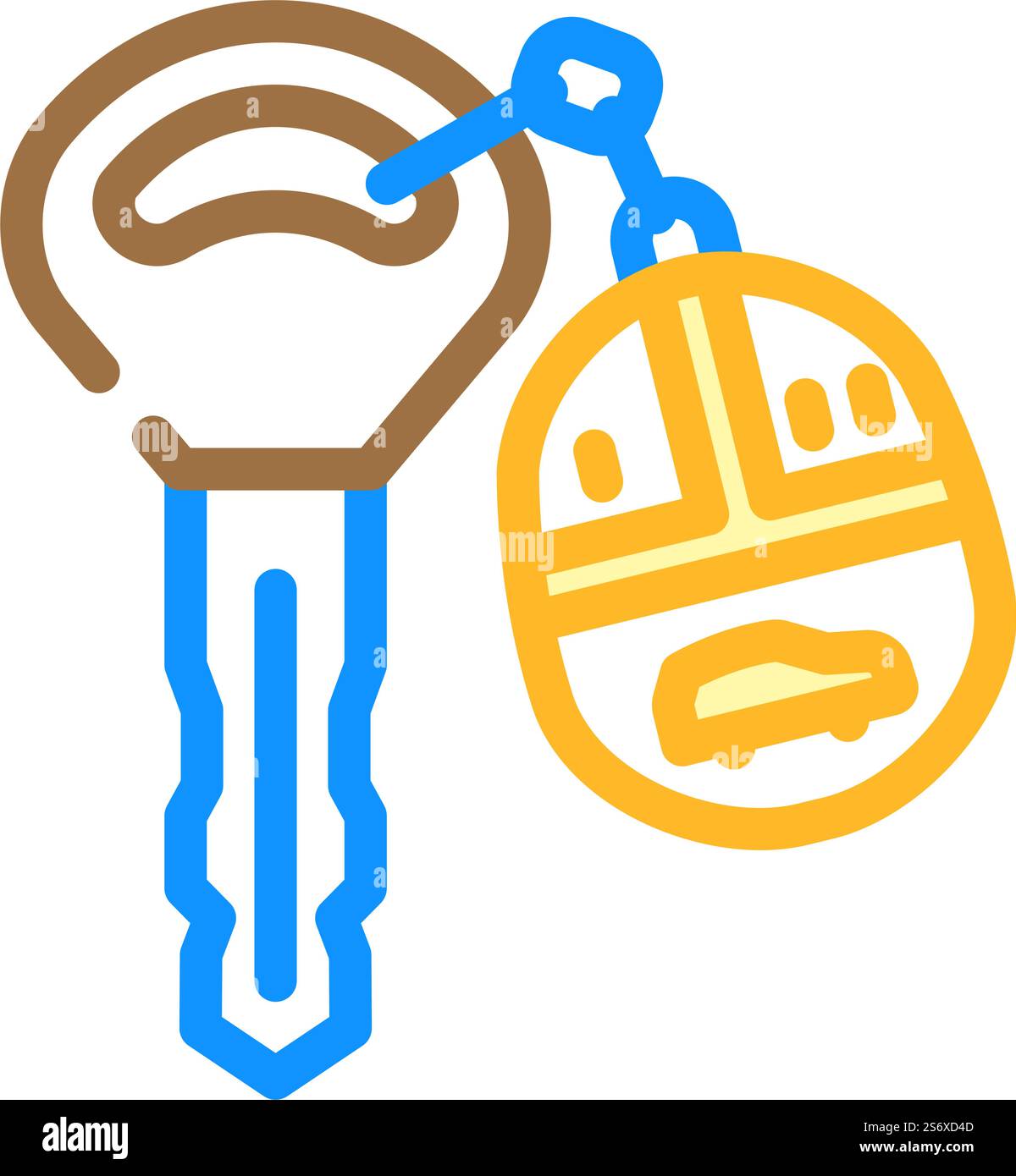 car key with fob color icon vector. car key with fob sign. isolated ...