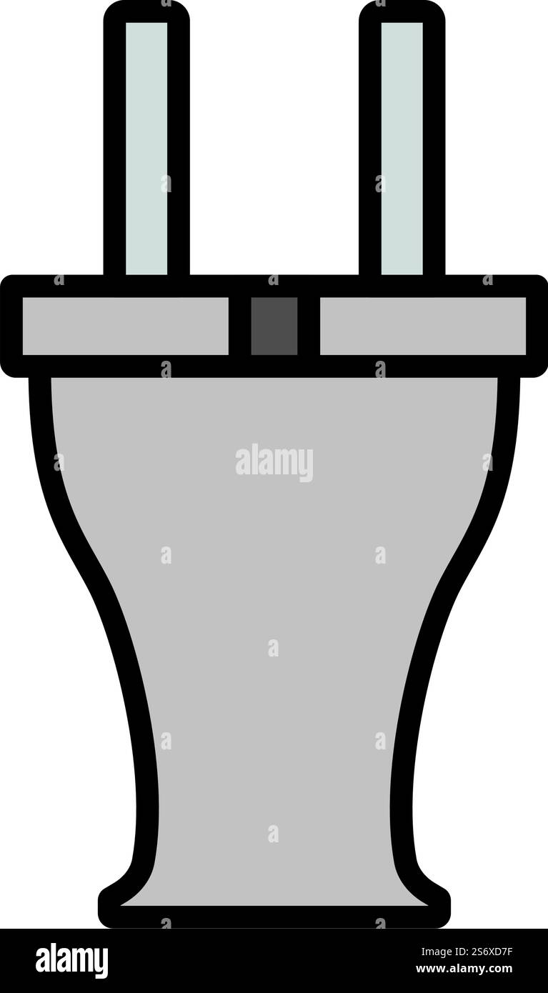 Electrical Plug Icon. Editable Bold Outline With Color Fill Design ...