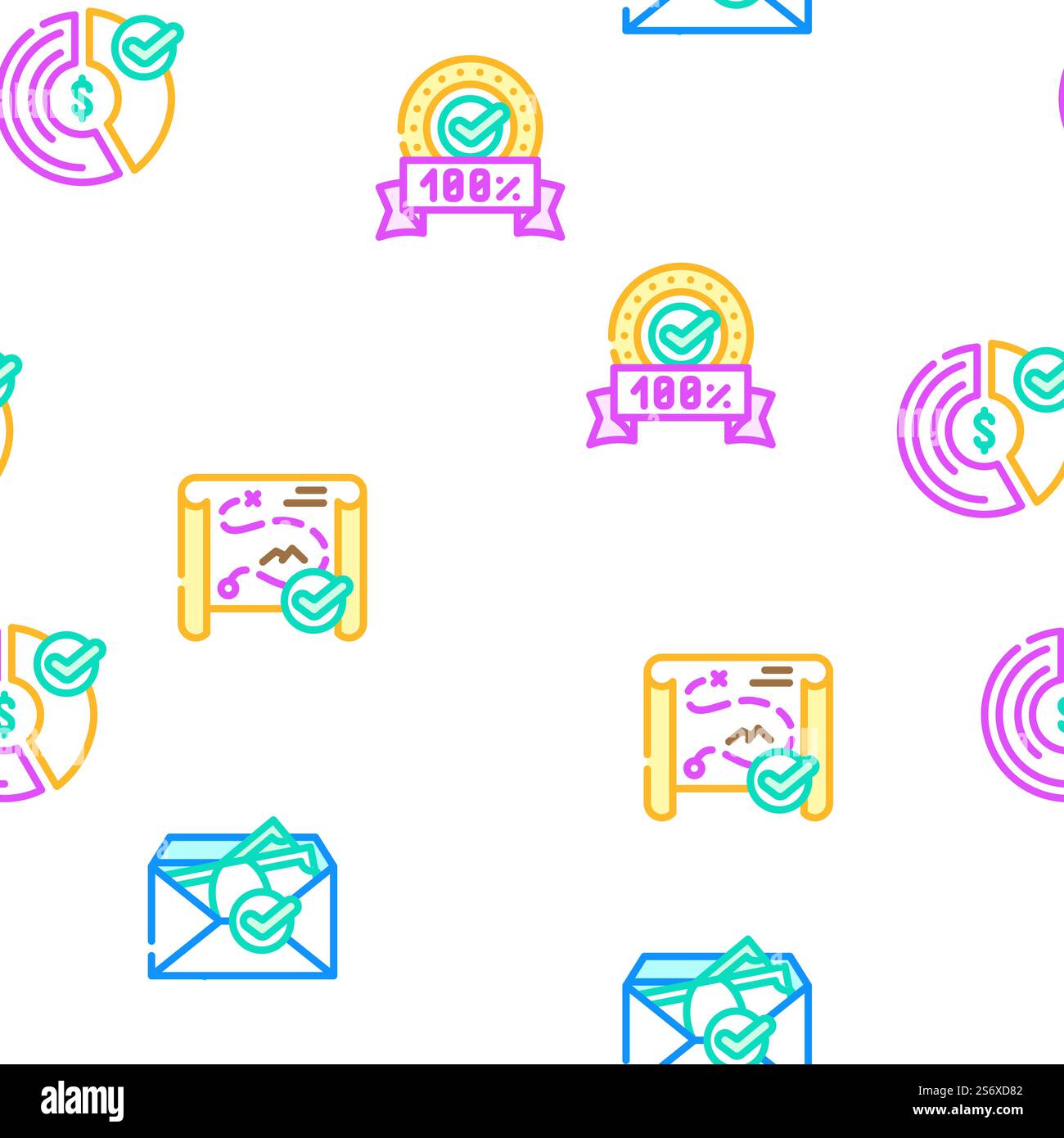 Compliance Quality Procedure Vector Seamless Pattern Color Line ...