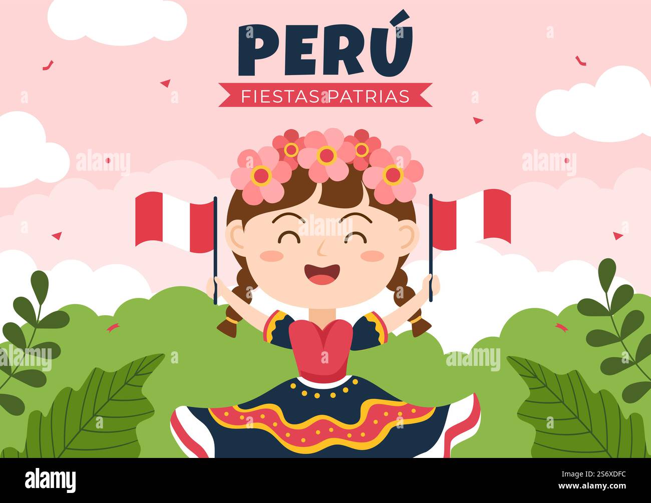 Felices Fiestas Patrias or Peruvian Independence Day Cartoon ...