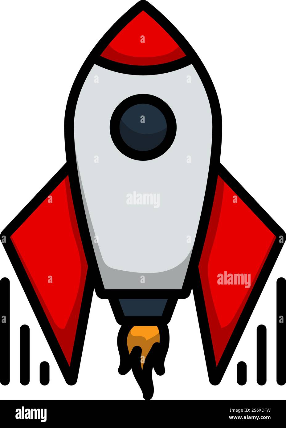 Startup Rocket Icon. Editable Bold Outline With Color Fill Design ...