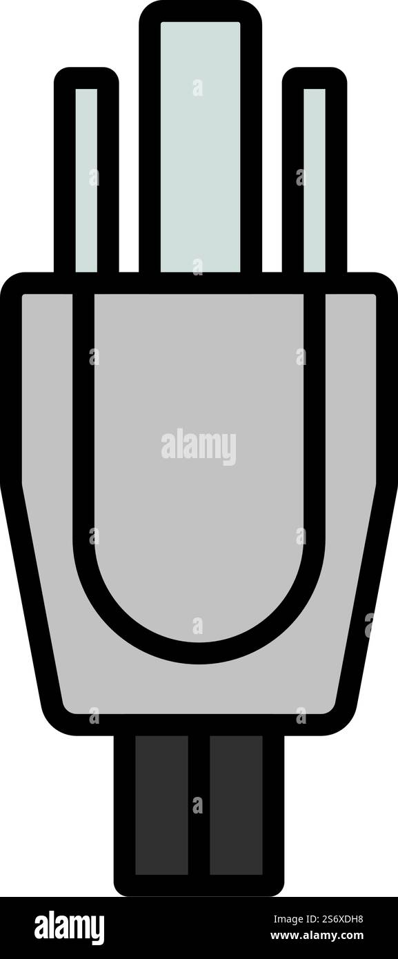 Electrical Plug Icon. Editable Bold Outline With Color Fill Design ...