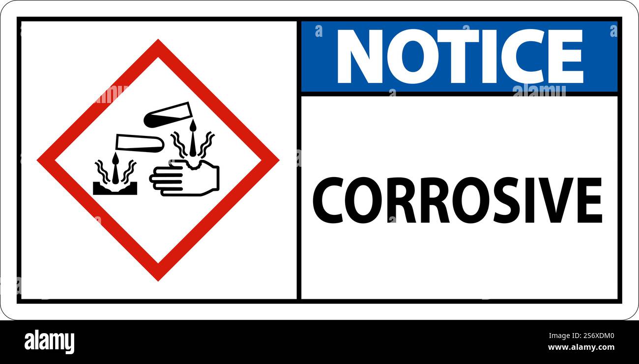 Notice Corrosive GHS Sign On White Background Stock Vector Image & Art ...