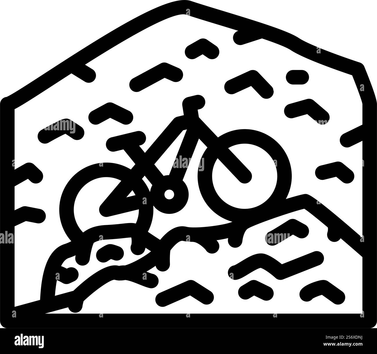 mountain riding line icon vector. mountain riding sign. isolated ...