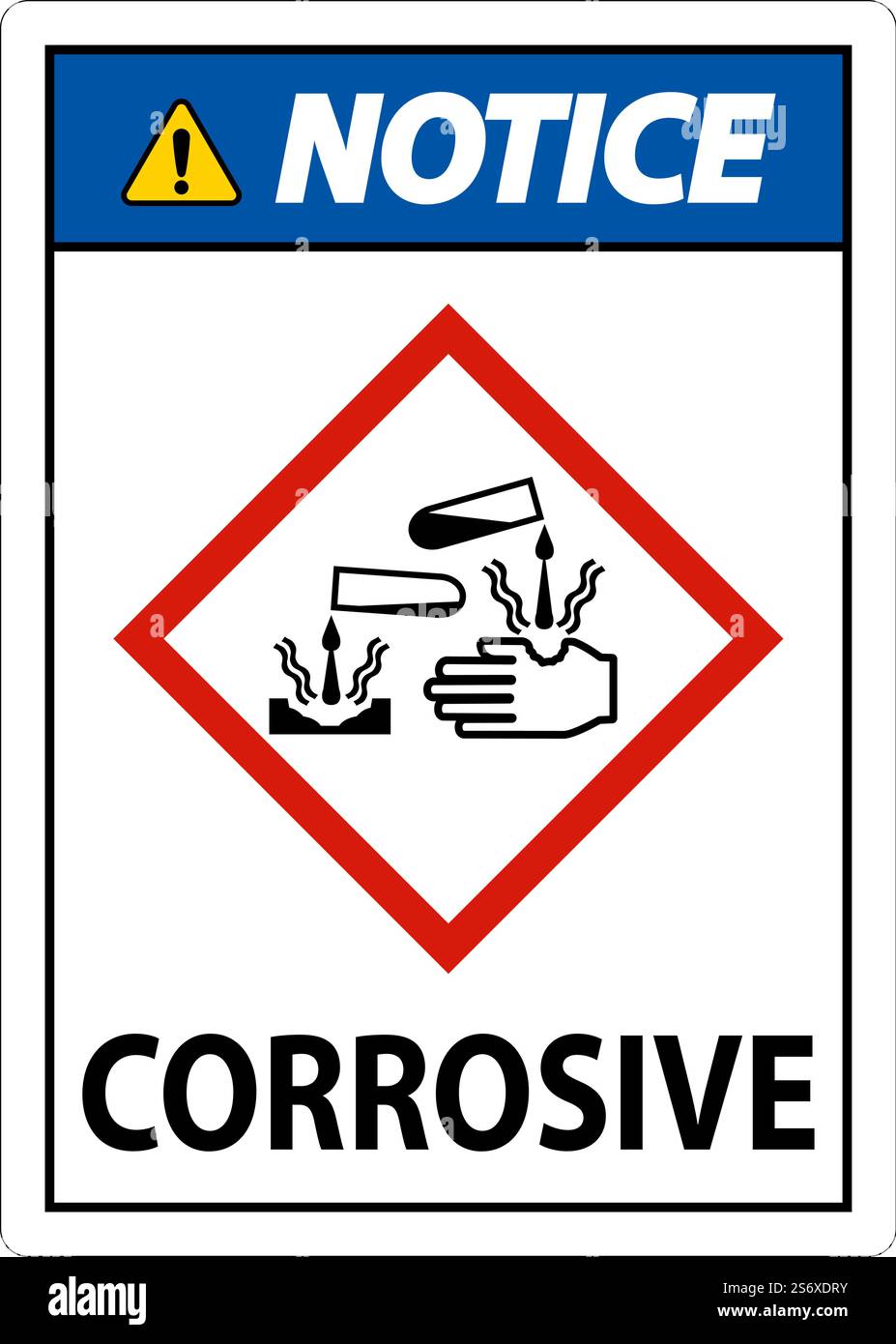 Notice Corrosive GHS Sign On White Background Stock Vector Image & Art ...