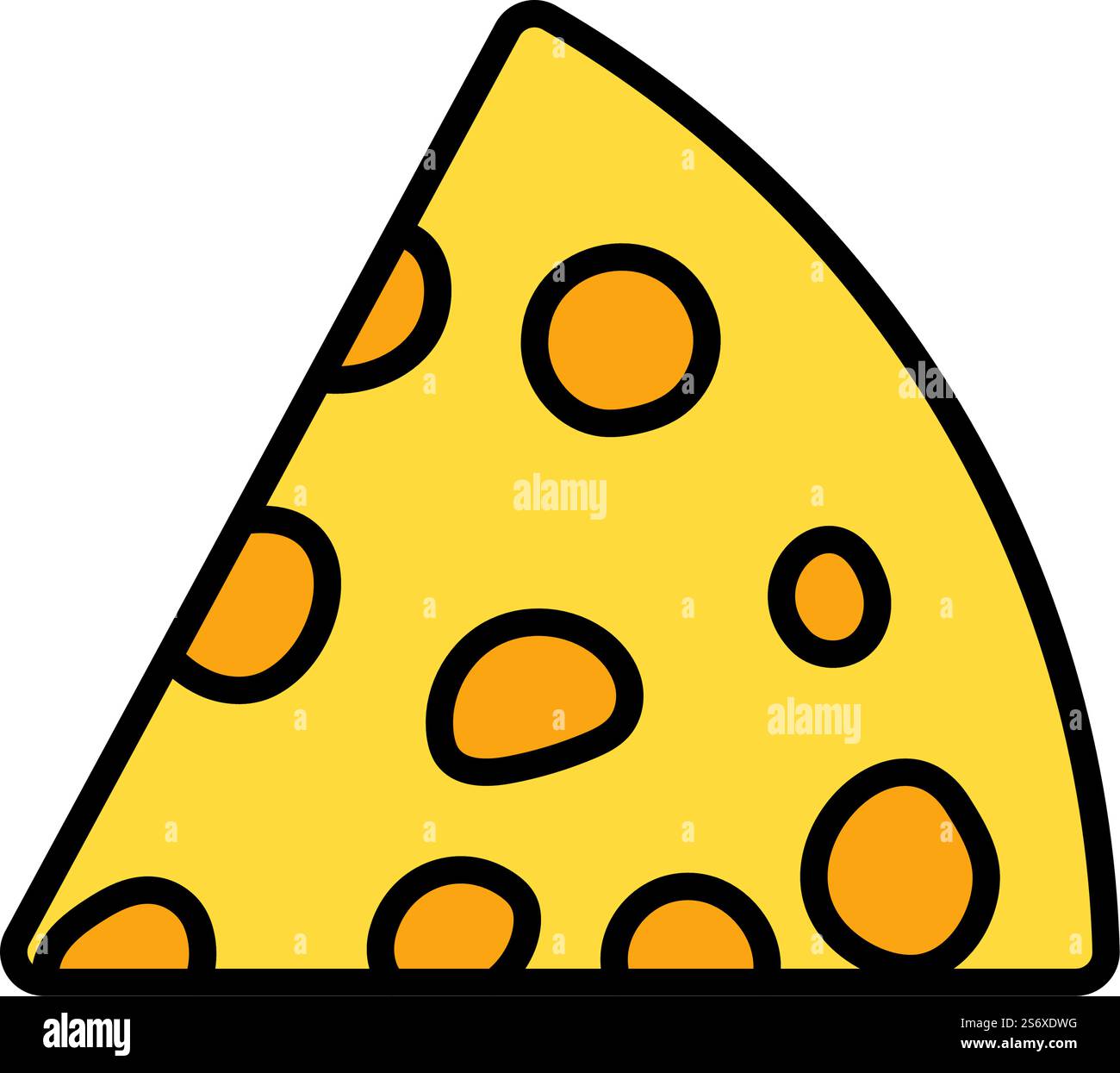 Cheese Icon. Editable Bold Outline With Color Fill Design. Vector ...