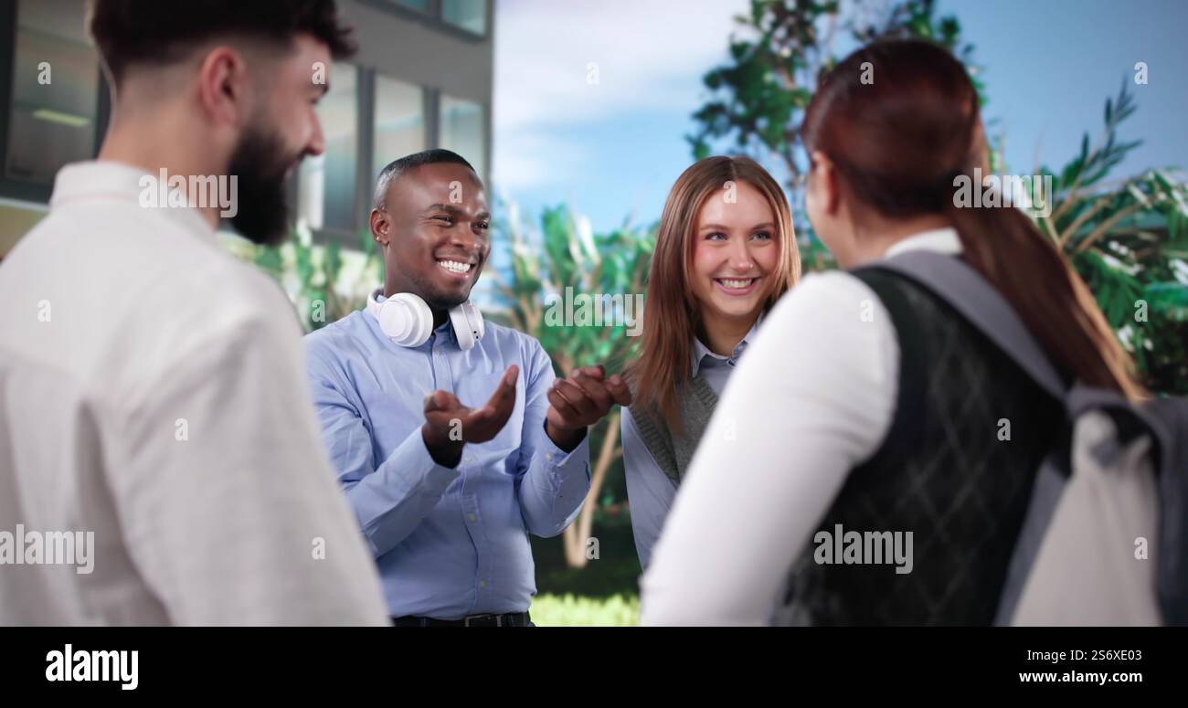 University Students Outside Campus During Break. College Education ...