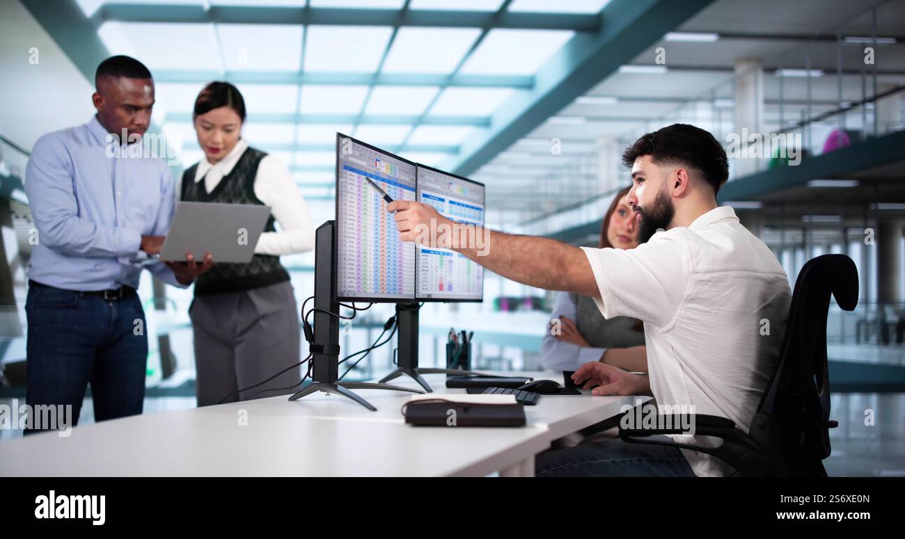 Person working with data on computers hi-res stock photography and ...