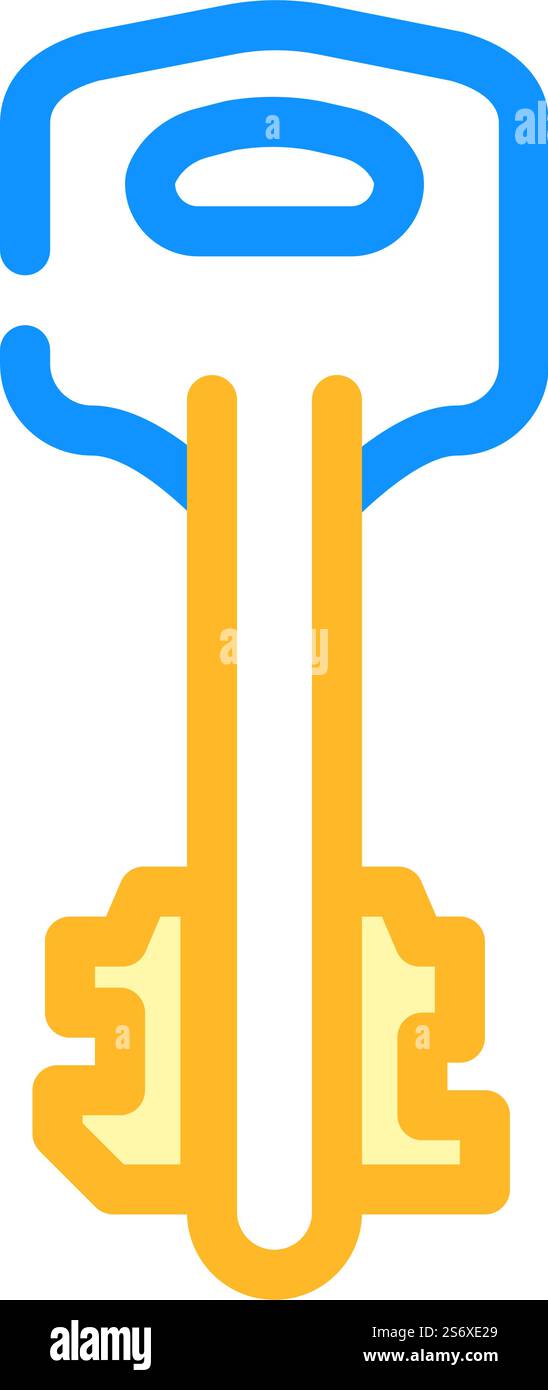 old key color icon vector. old key sign. isolated symbol illustration ...