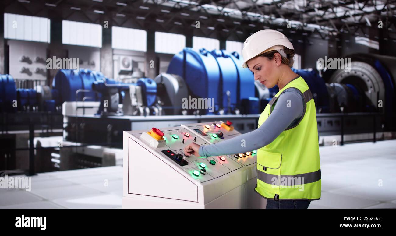 Engineers Working In Power Plant Electricity Generation Stock Photo - Alamy
