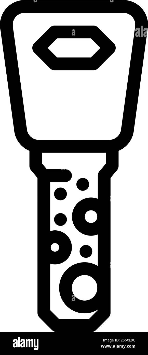 dimple key line icon vector. dimple key sign. isolated contour symbol ...