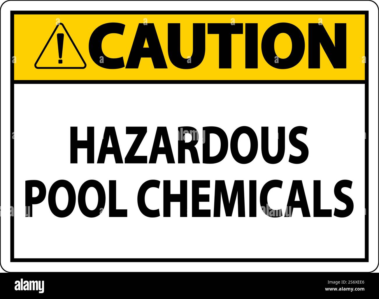 Caution Hazardous Pool Chemicals On White Background Stock Vector Image ...