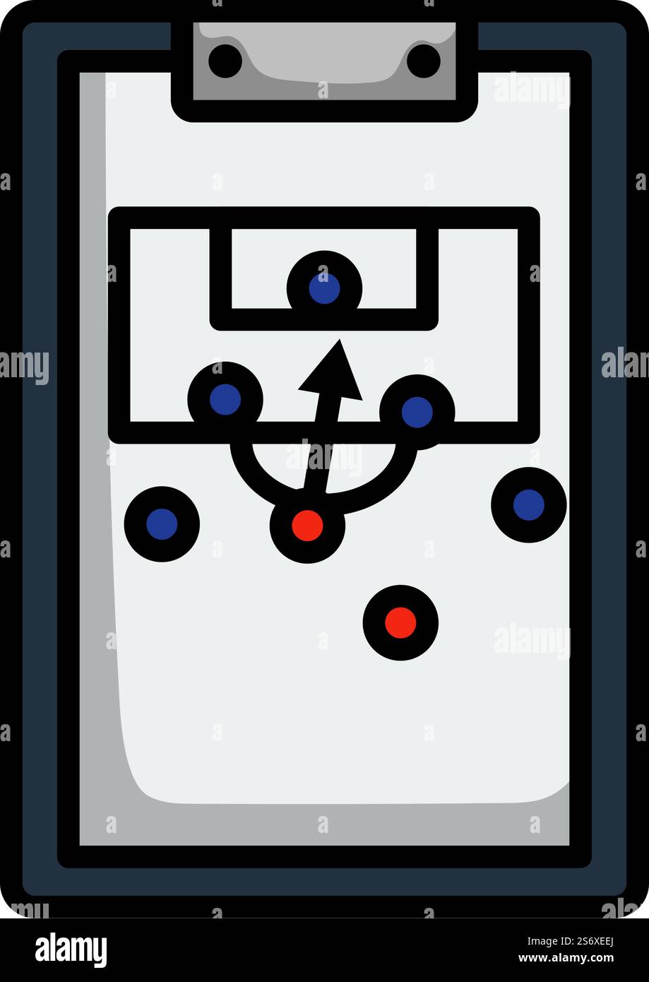 Icon Of Football Coach Tablet With Game Plan. Editable Bold Outline ...