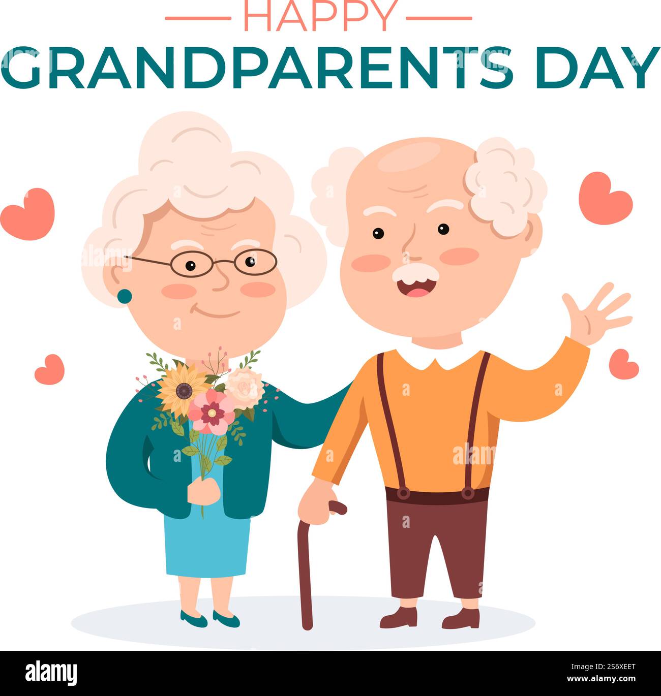 Elderly retired couple greeting Stock Vector Images - Alamy