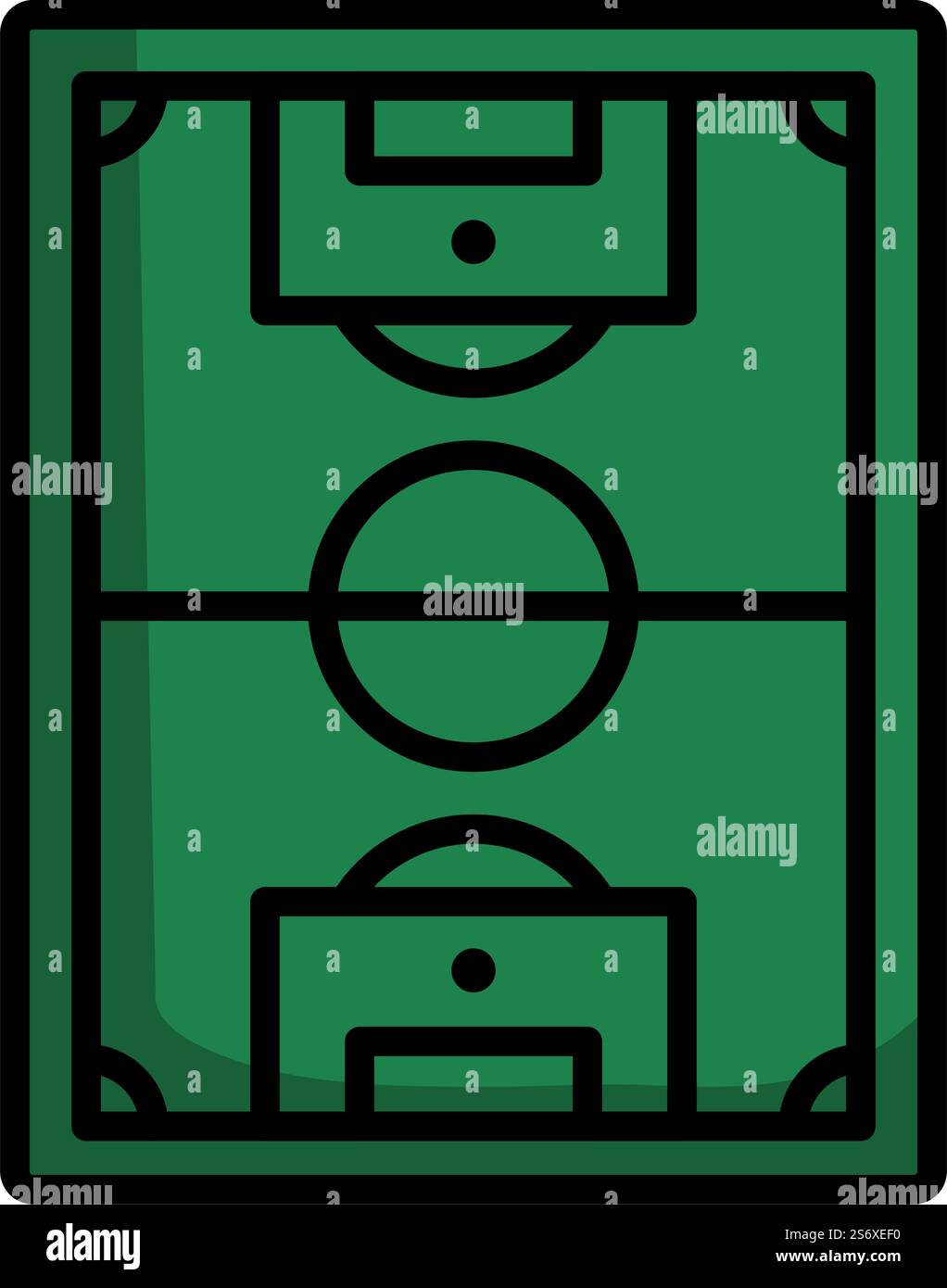 Icon Of Football Field. Editable Bold Outline With Color Fill Design ...