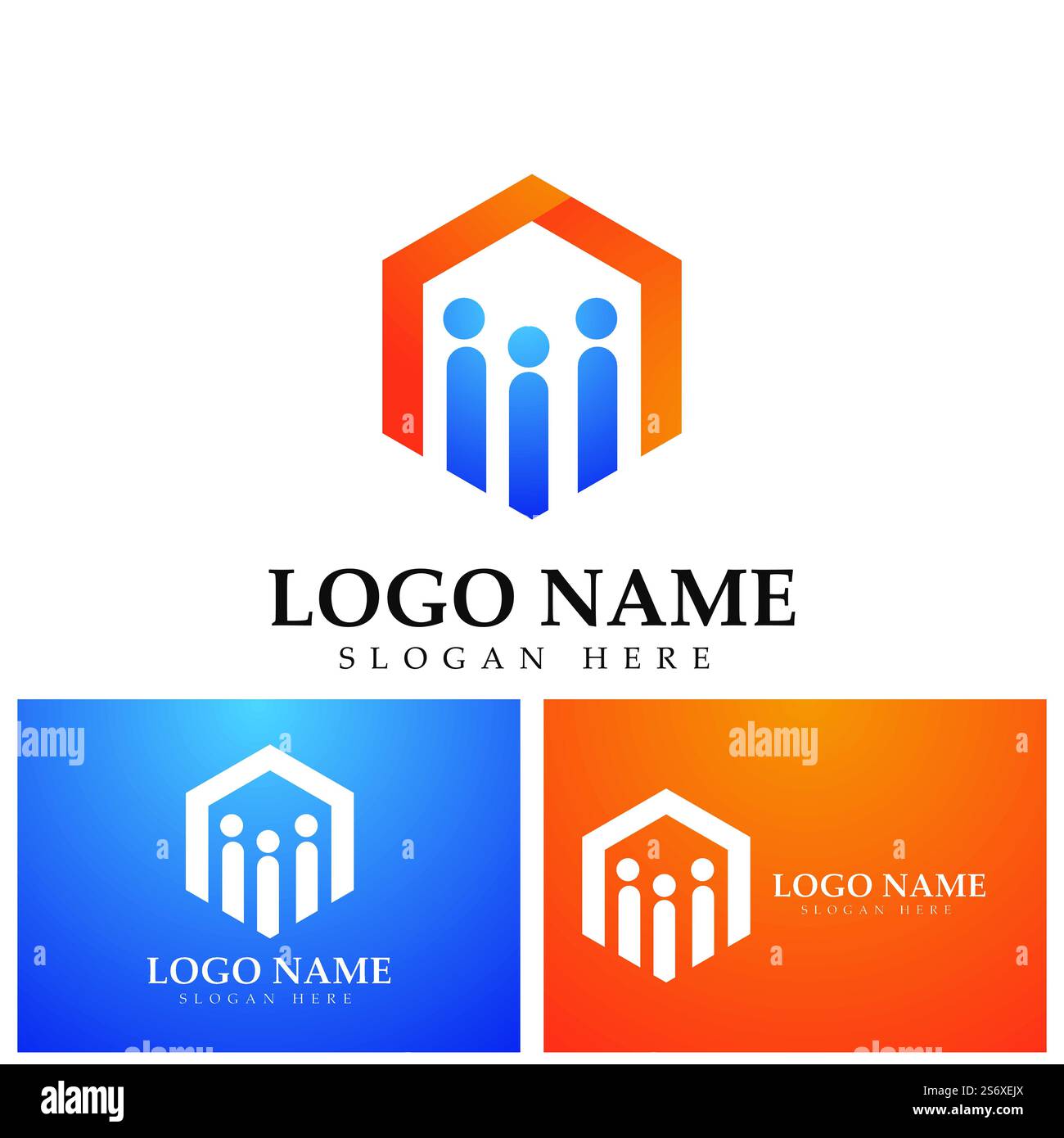 Teamwork connecting people hexagon concept logo symbol icon vector ...