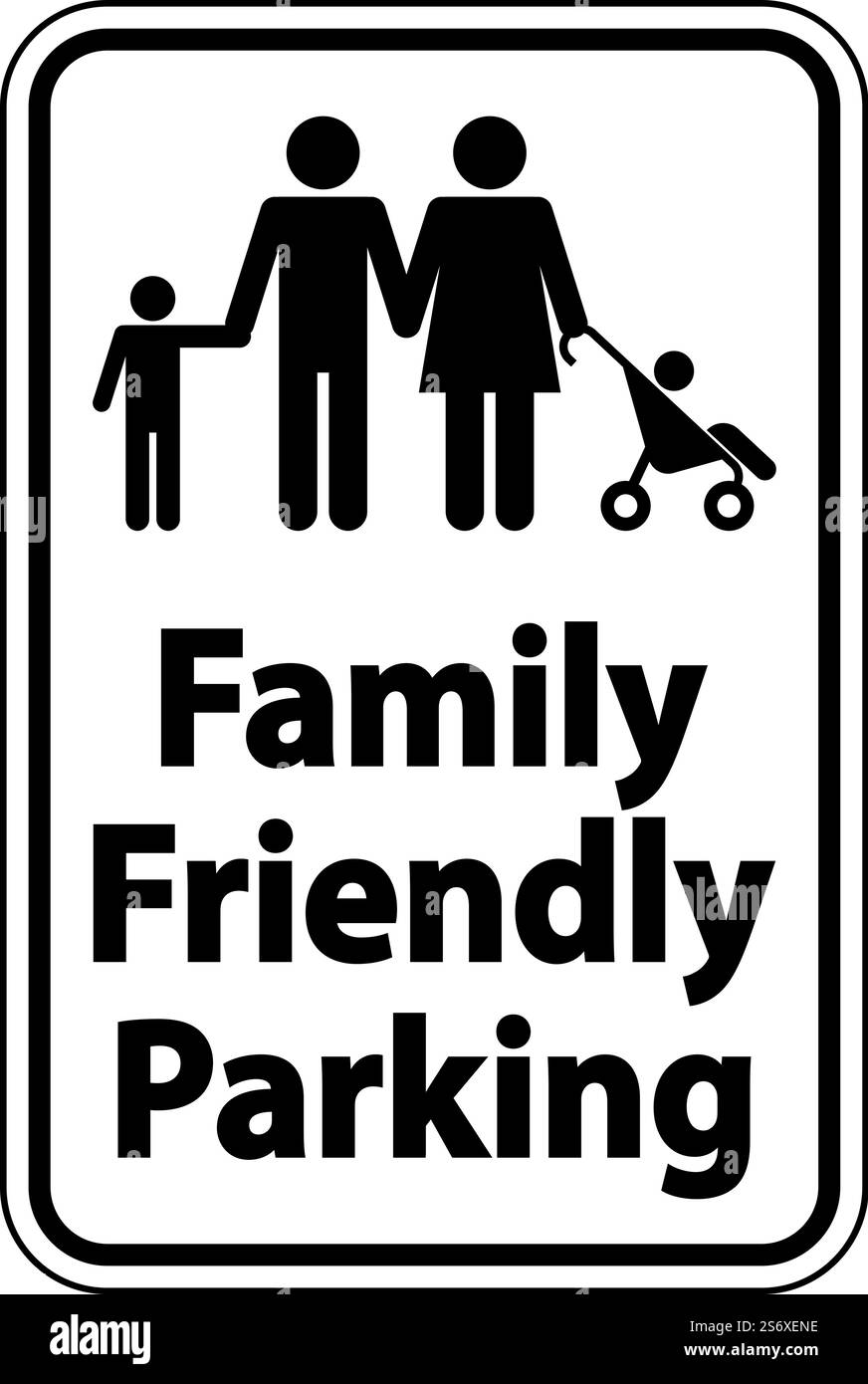 Family Friendly Parking Sign On White Background Stock Vector Image ...