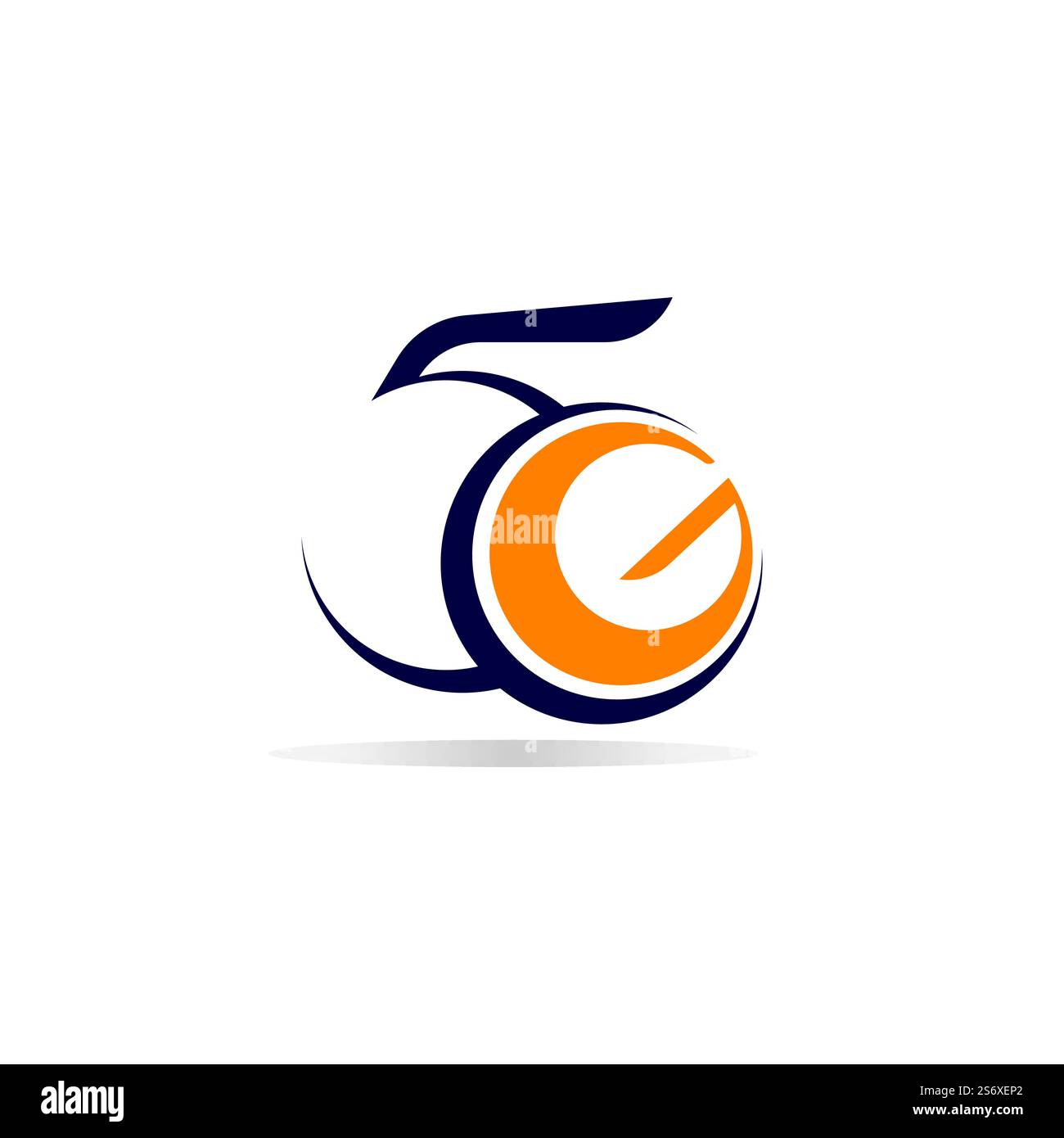 5G network logo. Logo network 5G connection. Number 5 and G letter ...