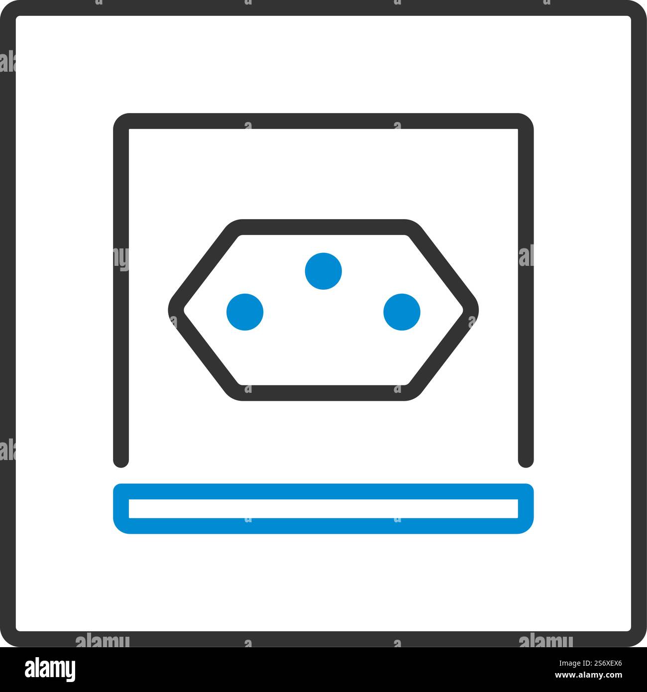 Swiss Electrical Socket Icon. Editable Bold Outline With Color Fill ...