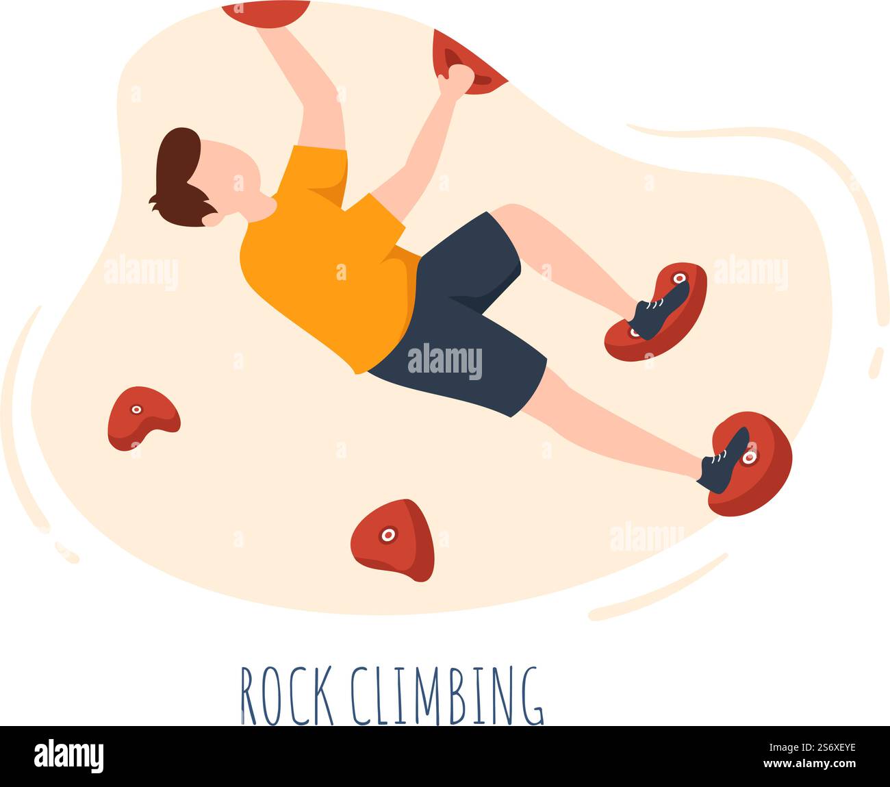 Rock Climbing with Climber Climbs Wall of Extreme Sportsmen and ...