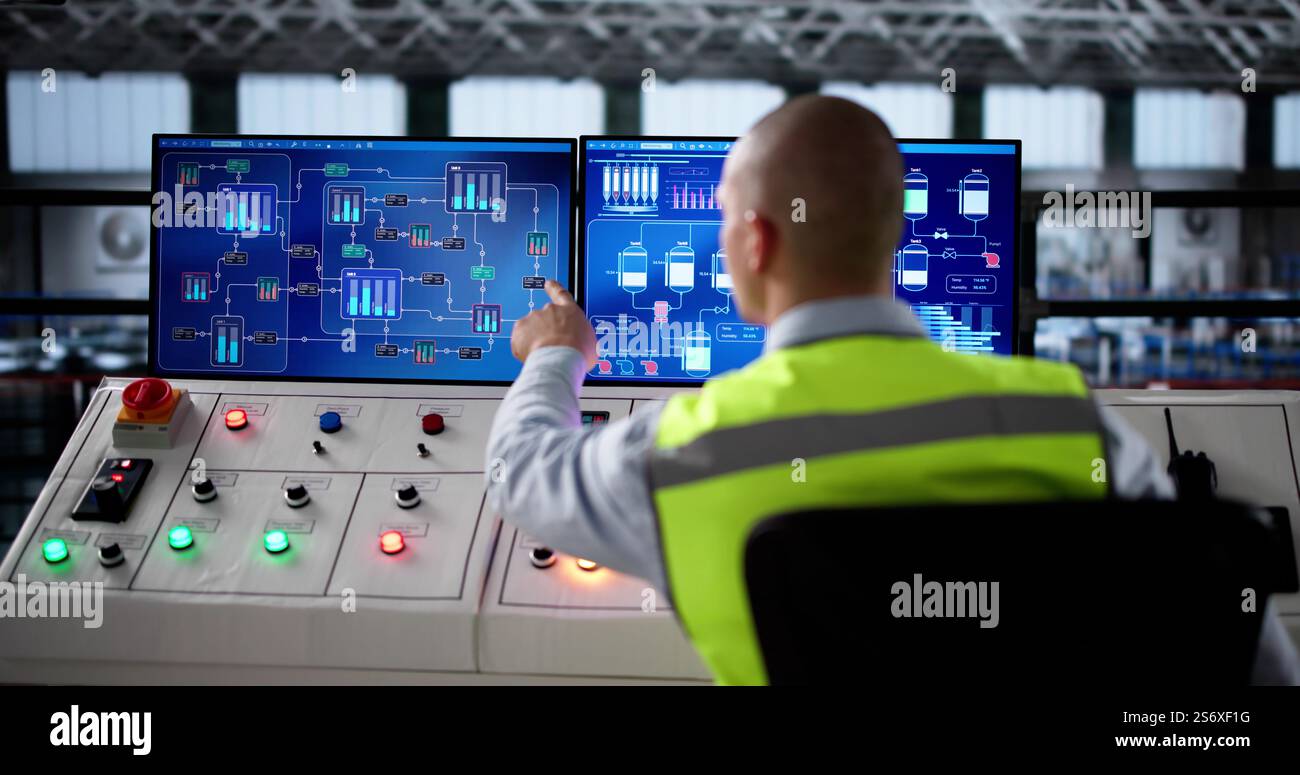 Scada Control Technology At Wine Fermentation Factory Stock Photo - Alamy