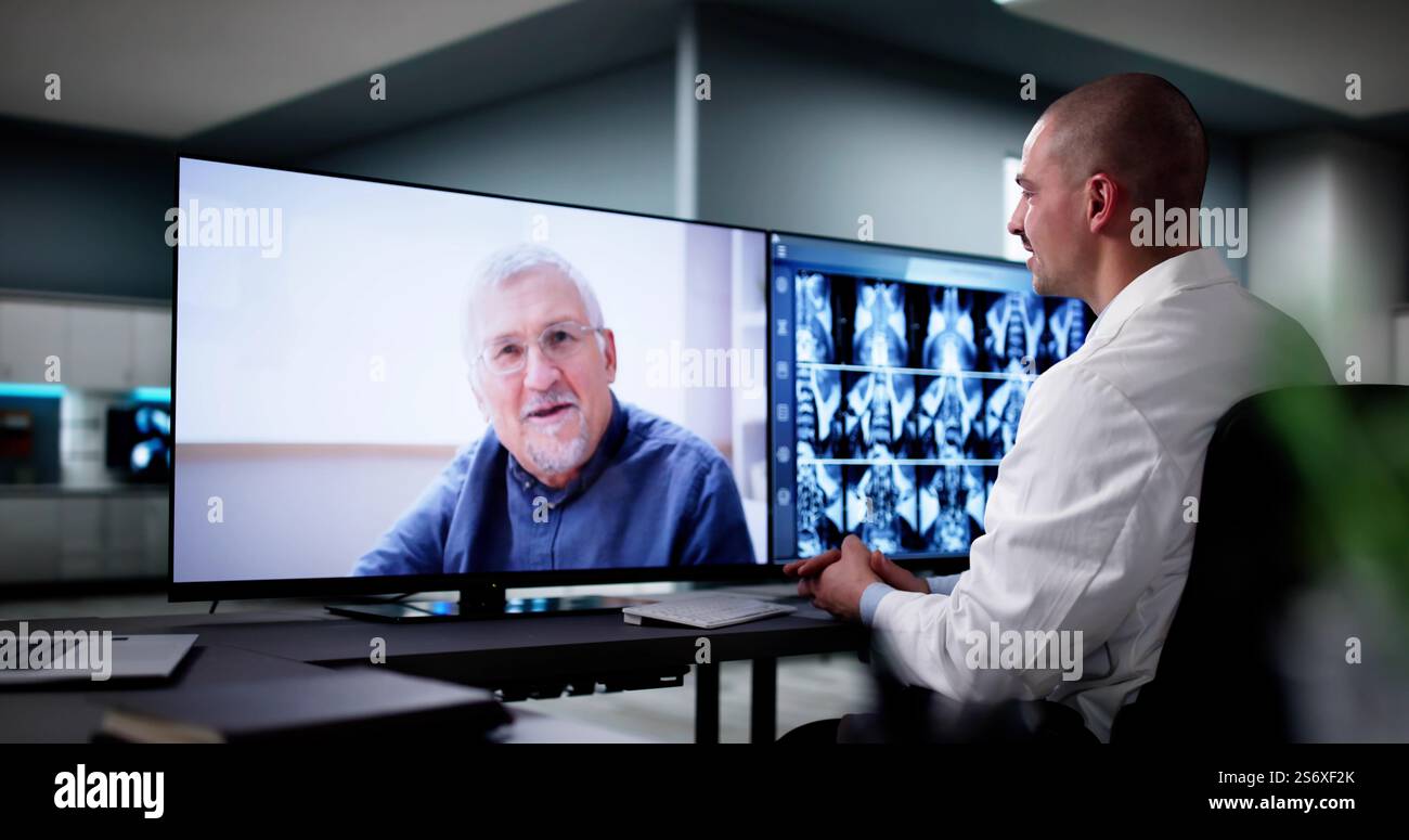 Medical Doctor Video Conference Technology And Online Elearning Stock ...