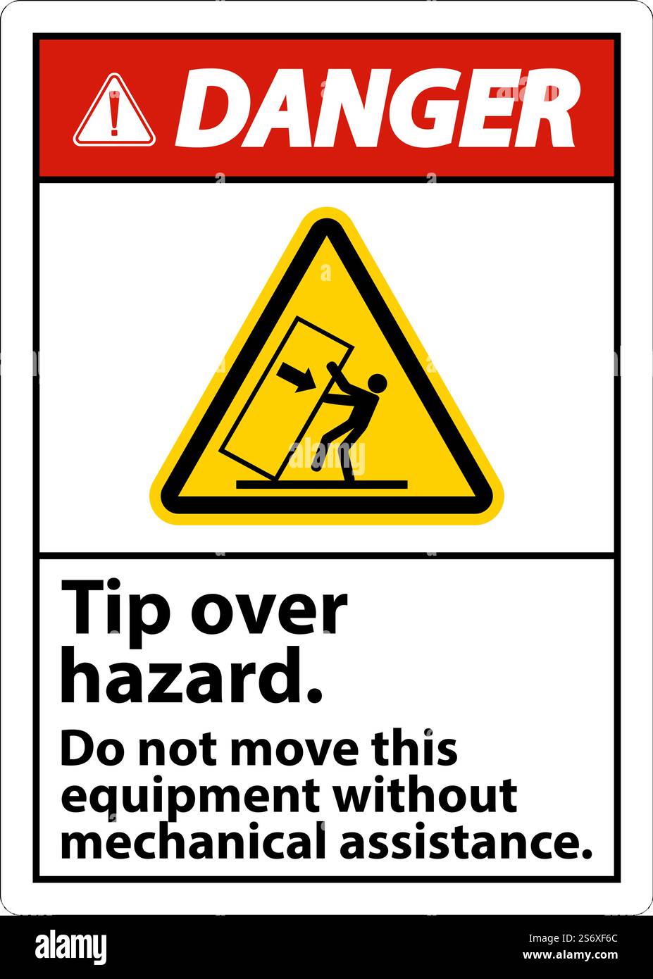 Danger Tip Over Hazard Do Not Move Label On White Background Stock ...