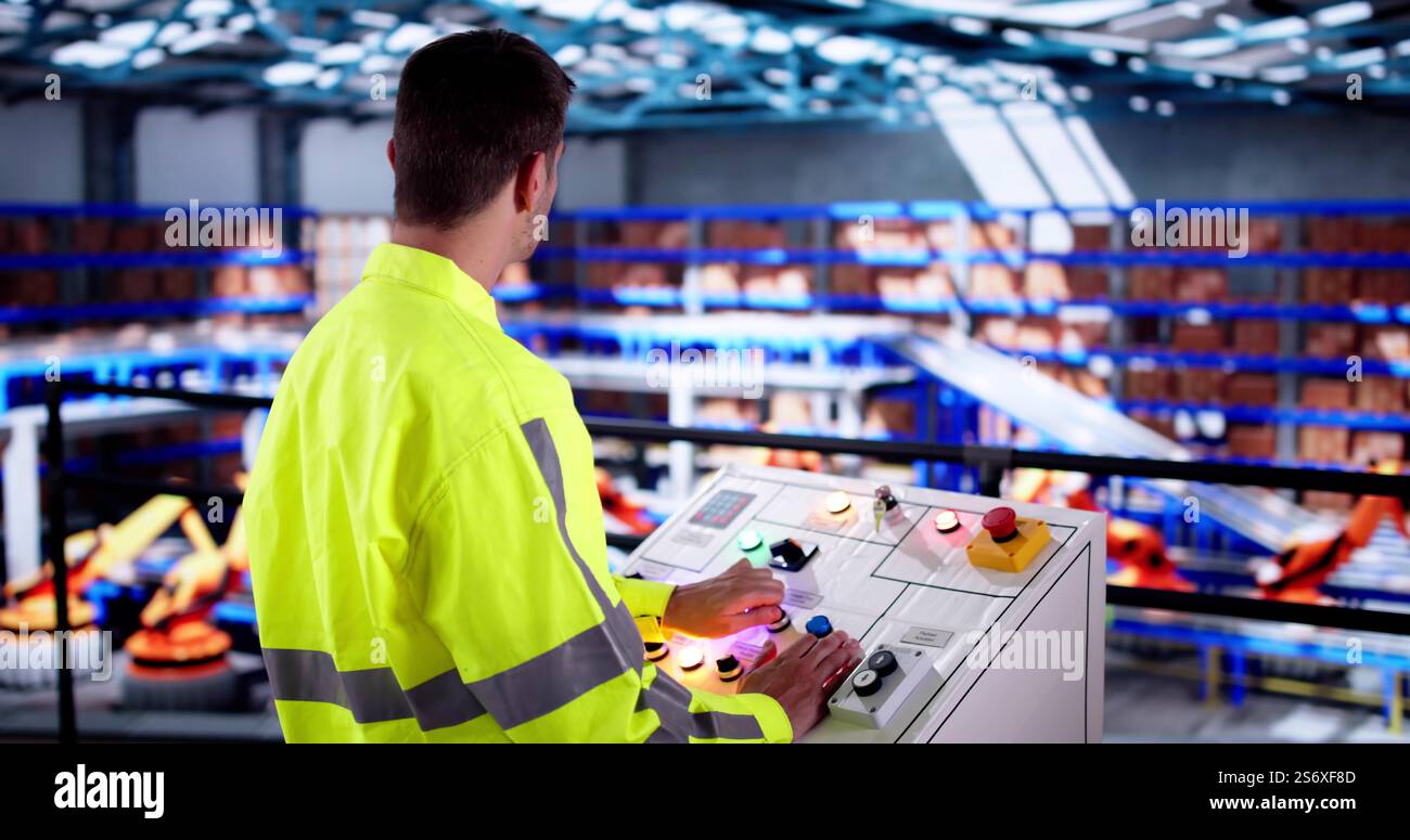 Fulfilment Center Warehouse Control Panel And Switch Board Stock Photo ...