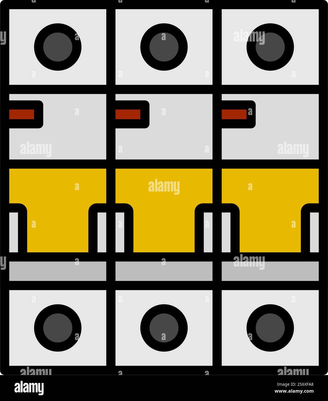 Circuit Breaker Icon. Editable Bold Outline With Color Fill Design ...