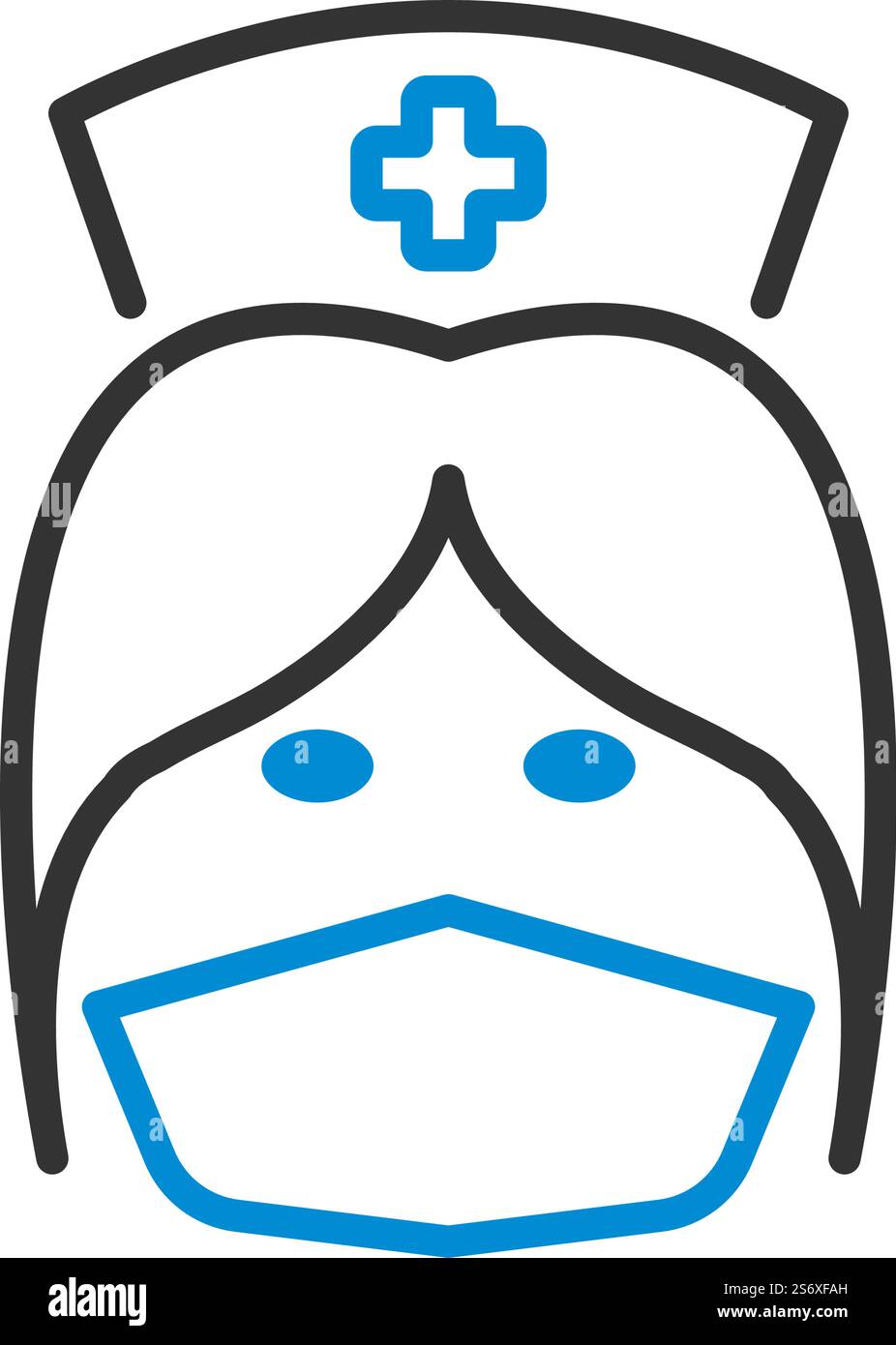 Nurse Head Icon. Editable Bold Outline With Color Fill Design. Vector ...