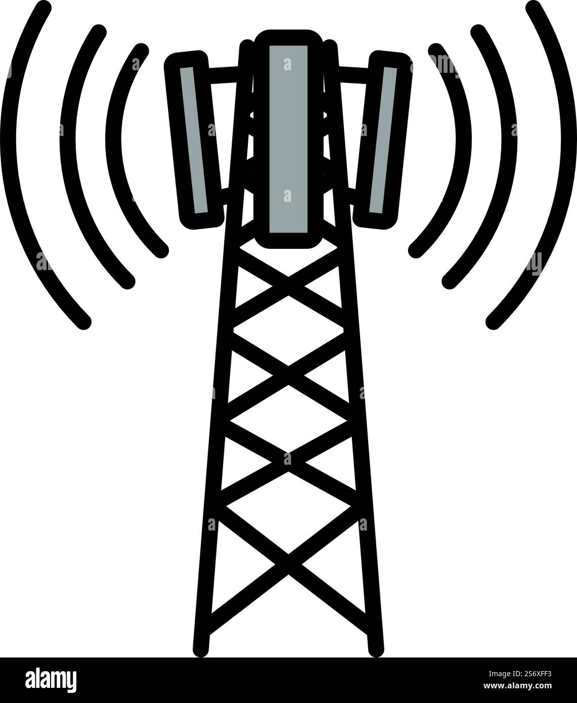 Cellular Broadcasting Antenna Icon. Editable Bold Outline With Color Fill Design. Vector ...