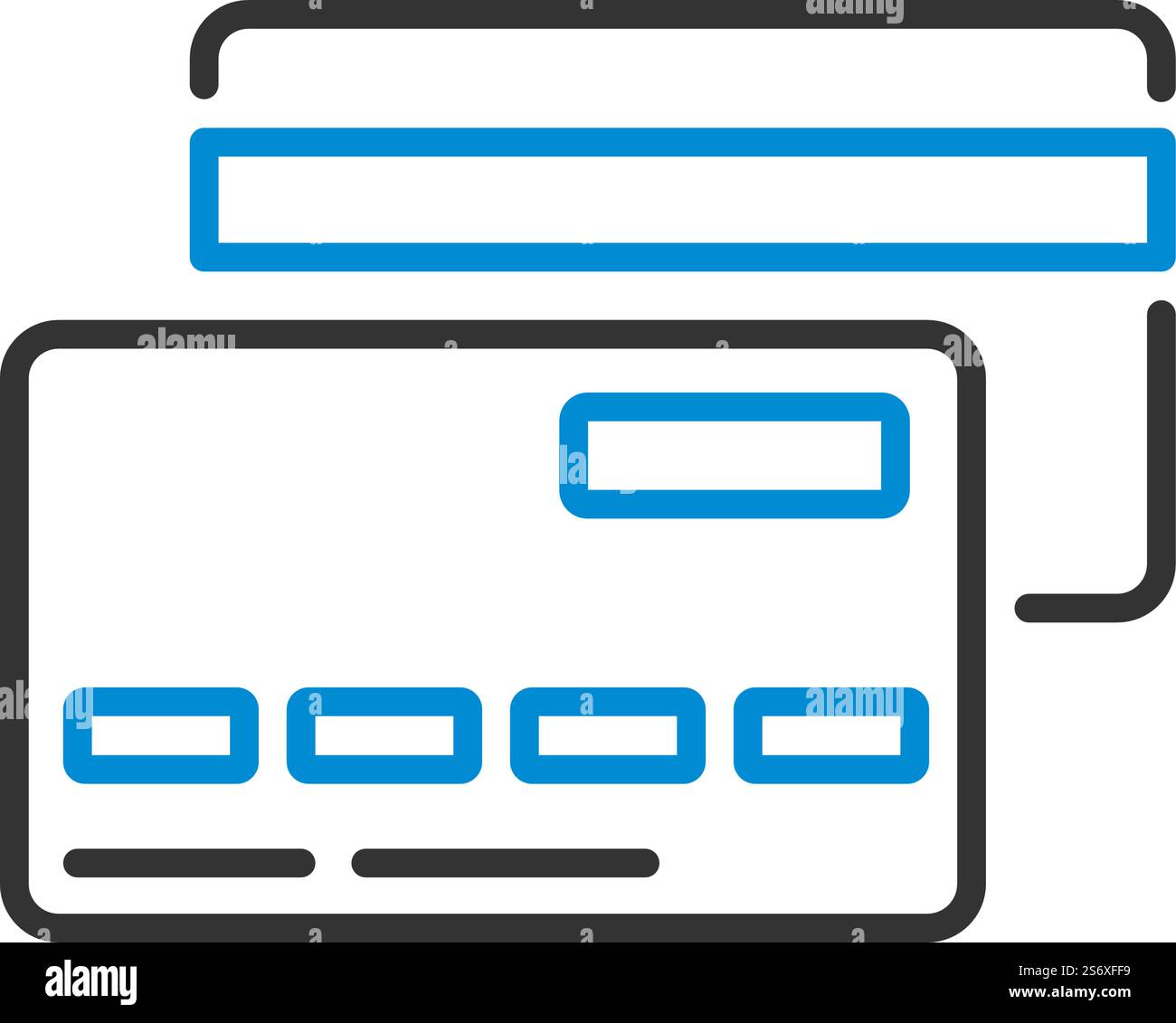 Front And Back Side Of Credit Card Icon. Editable Bold Outline With ...