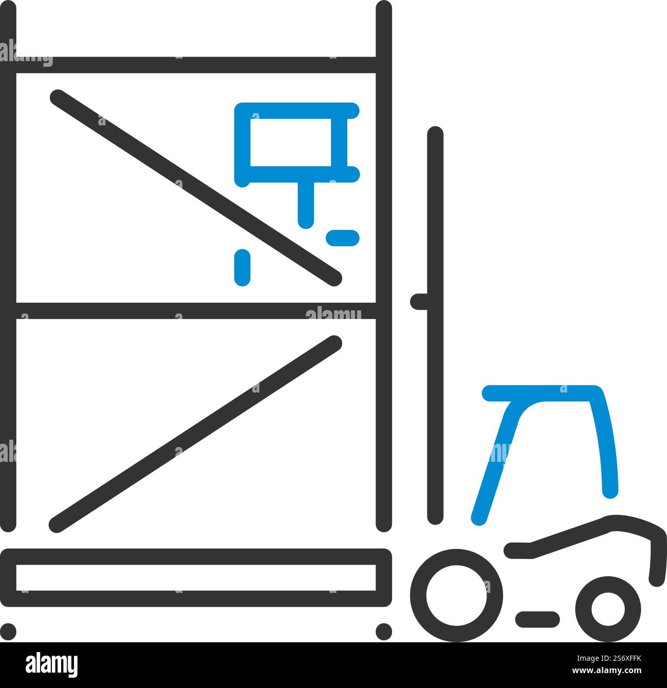 Warehouse Forklift Icon. Editable Bold Outline With Color Fill Design ...
