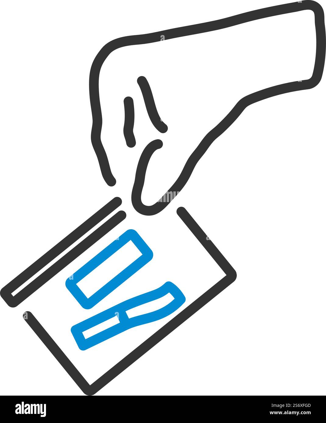 Hand Holding Evidence Pocket Icon. Editable Bold Outline With Color ...